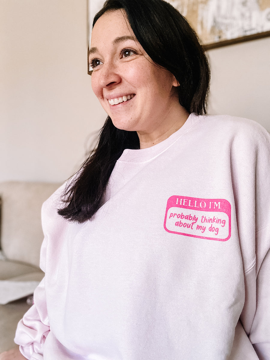 Hello Name Tag Sweatshirt – Missy Pup & Co